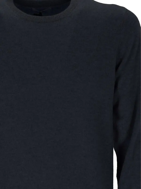 Soft Goat Crew Neck Long Sleeve Knitwear - Black