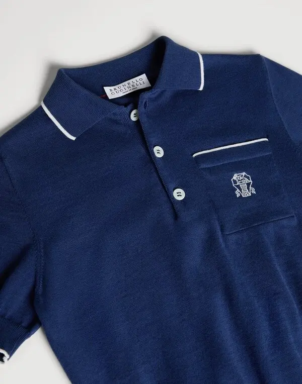 Brunello Cucinelli Logo Knit Polo Shirt