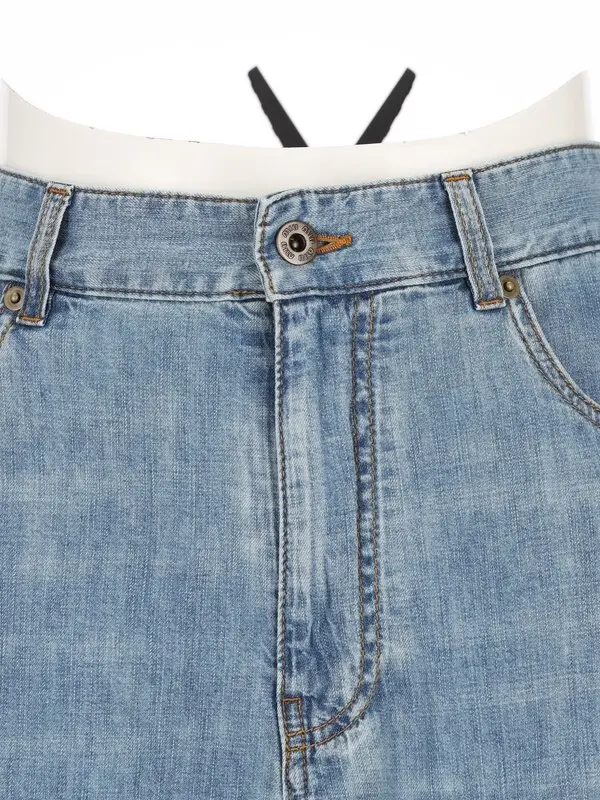 Miu Miu Logo-embroidered Denim Jeans - Blue