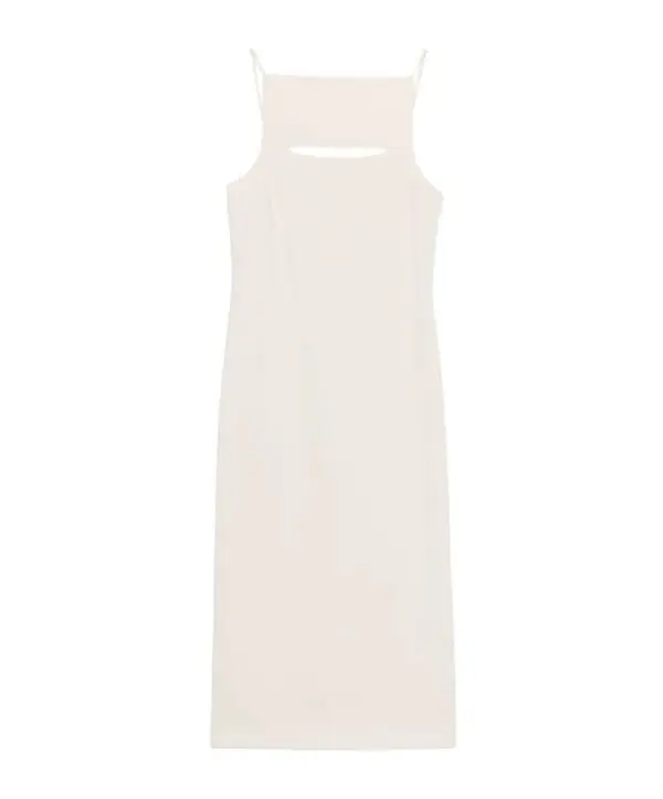 Patrizia Pepe Sleeveless Square Neck Midi Dress - Ivory
