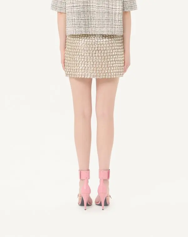 Valentino Garavani Mini Skirt In Embroidered Organza
