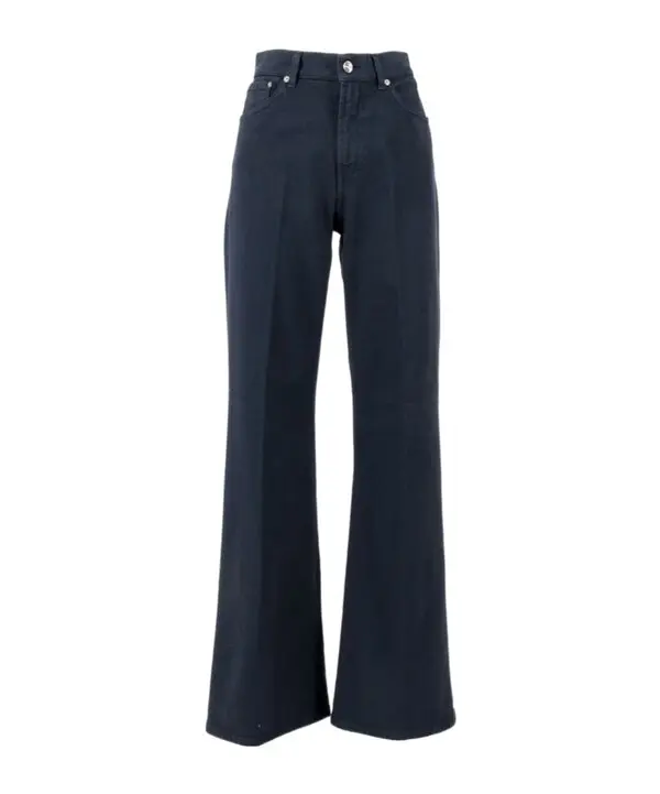 DONDUP Logo Patch Wide-leg Jeans - Black