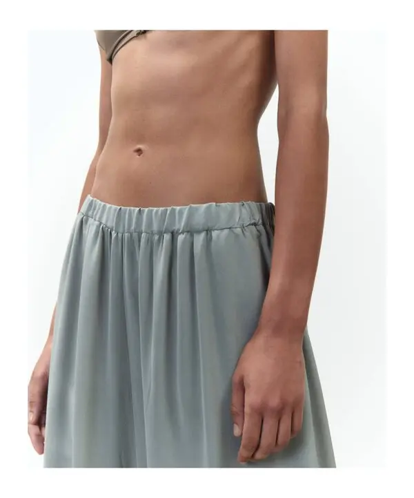 ALYSI Wide-leg Silk Drawstring Trousers