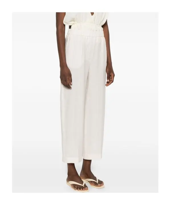 Peserico Elasticated-waistband Trousers - White