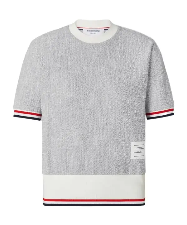 Thom Browne Cotton-tweed Rwb-stripe T-shirt