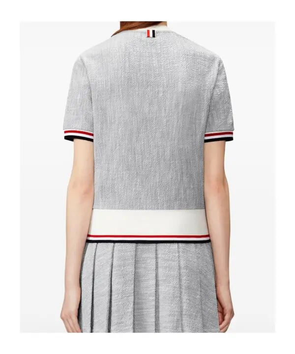 Thom Browne Cotton-tweed Rwb-stripe T-shirt