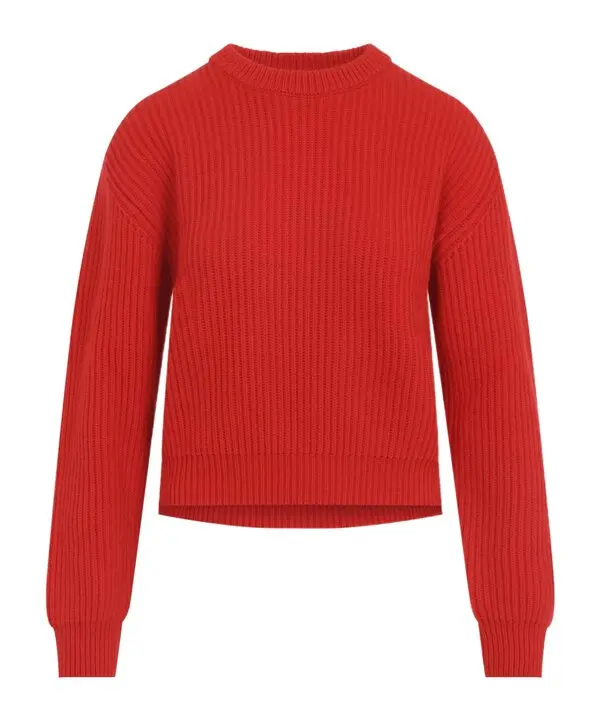 JIL SANDER Ribbed Crew Neck Knit Sweater