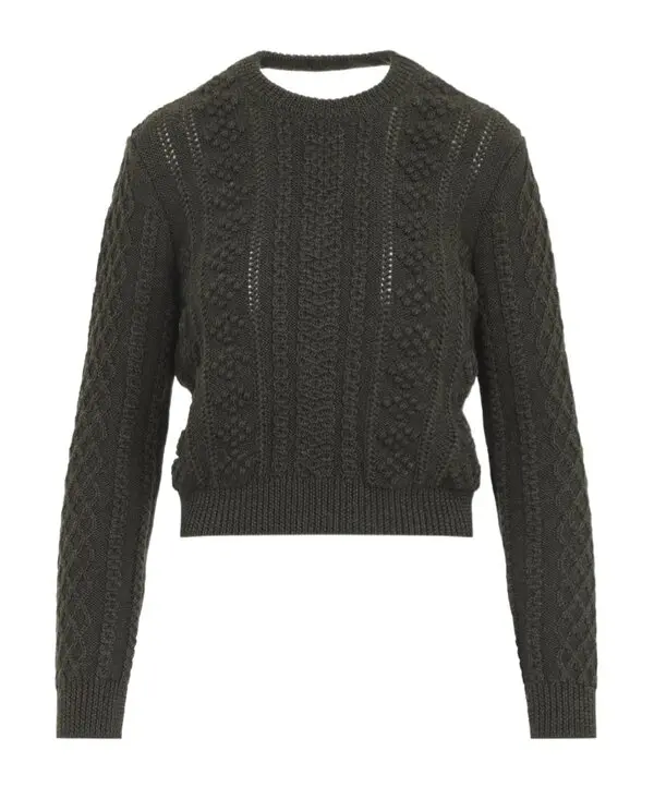 JIL SANDER Open-back Cable-knit Sweater - Black