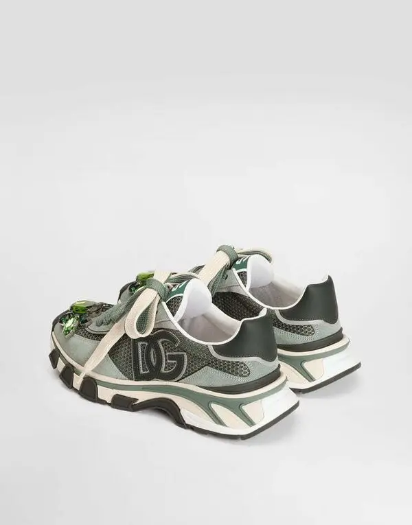 Dolce & Gabbana Dg Country Road Textile Sneakers With Embellishments - Gray
