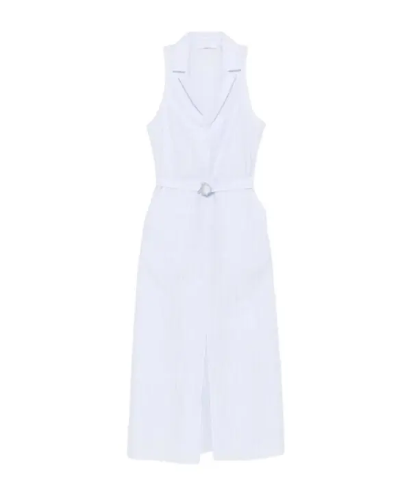 Patrizia Pepe Striped Belted Midi Dress - Blue