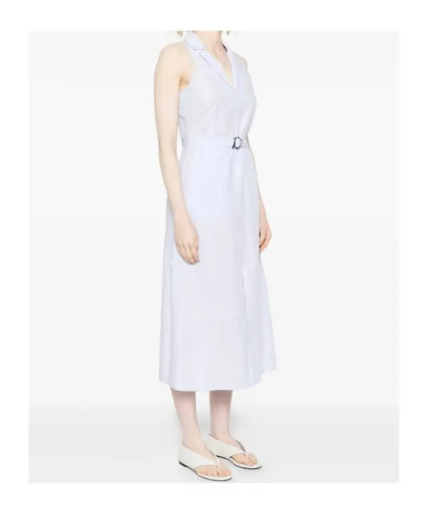 Patrizia Pepe Striped Belted Midi Dress - Blue