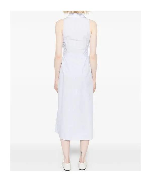 Patrizia Pepe Striped Belted Midi Dress - Blue