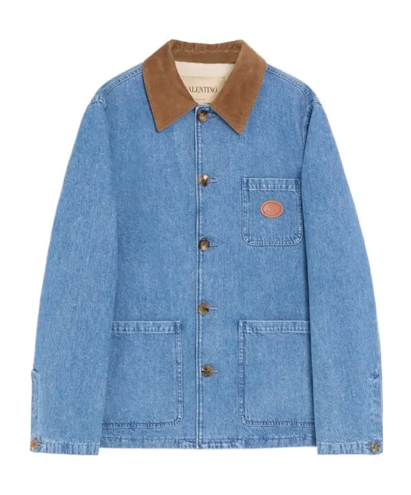 Valentino Garavani Contrast Collar Jacket - Denim