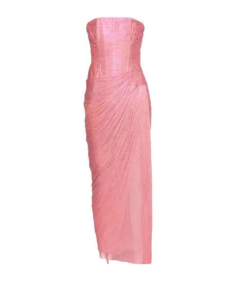 MARIA LUCIA HOHAN Strapless Draped Dress - Pink