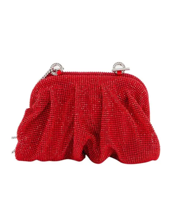 Benedetta Bruzziches Embellished Gathered Clutch Bag With Crystals