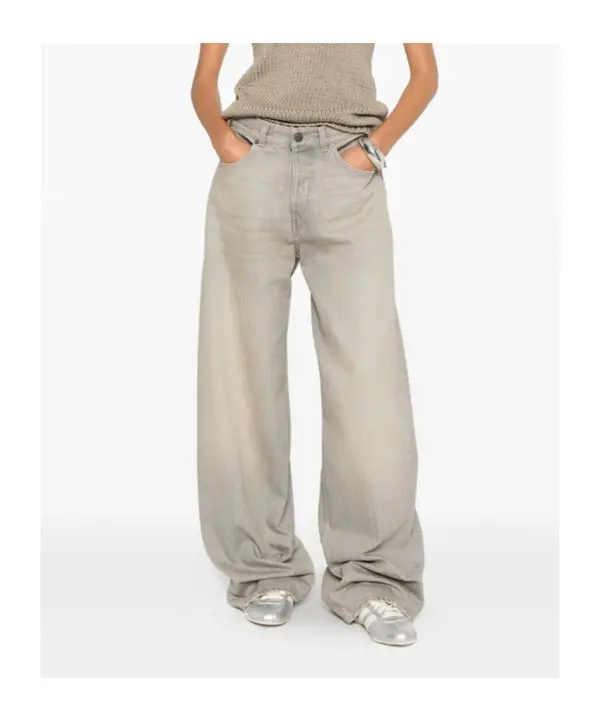 HAIKURE Bethany Faded-effect Wide-leg Jeans - Grey