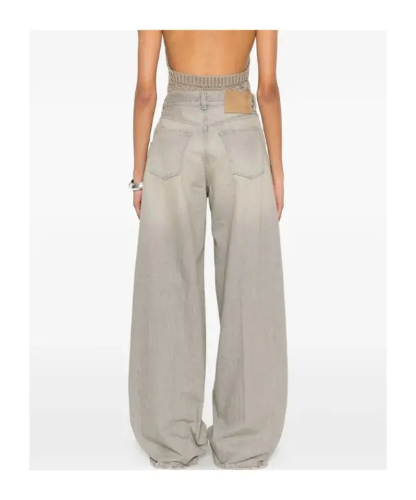 HAIKURE Bethany Faded-effect Wide-leg Jeans - Grey