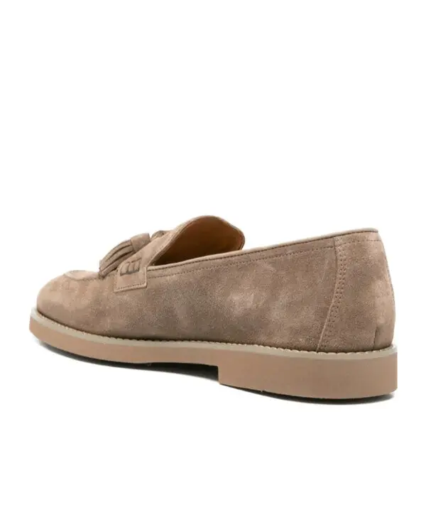 DOUCAL'S Suede Tassel Detail Loafers - Brown