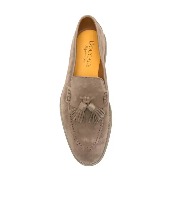 DOUCAL'S Suede Tassel Detail Loafers - Brown