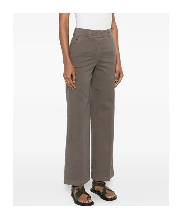 Peserico Wide-leg Cotton-twill Trousers