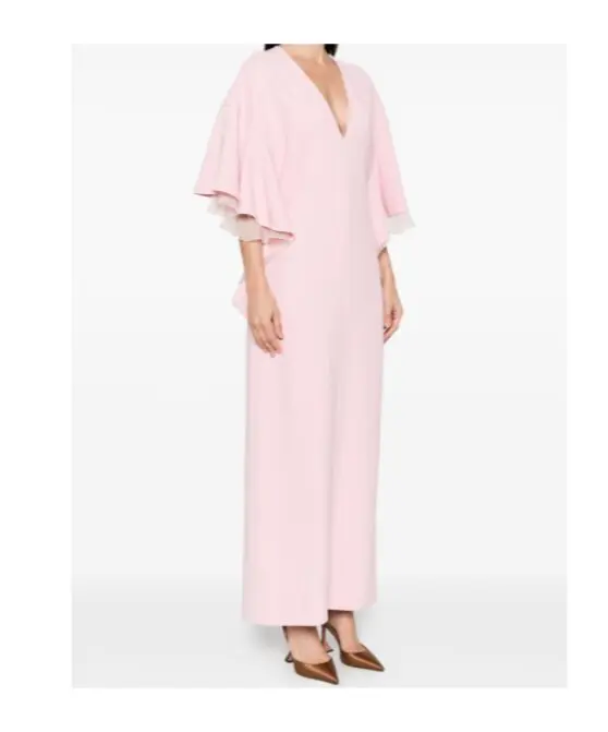 Alberta Ferretti Ruffled V-neck Maxi Dress