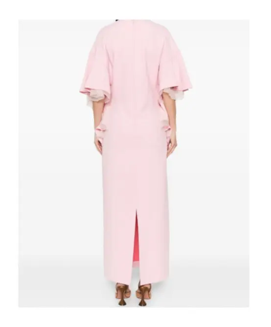 Alberta Ferretti Ruffled V-neck Maxi Dress