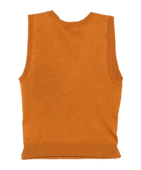 SHUSHU/TONG Sleeveless Knit Top With Bow Detail