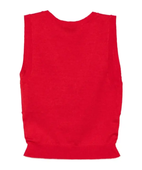 SHUSHU/TONG Sleeveless Knit Top With Bow Detail