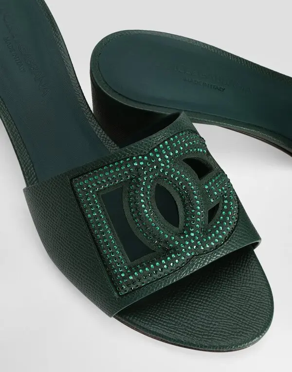 Dolce & Gabbana Embellished Logo Mules