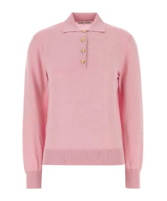 BLAZÉ MILANO Ribbed Polo Knit Top