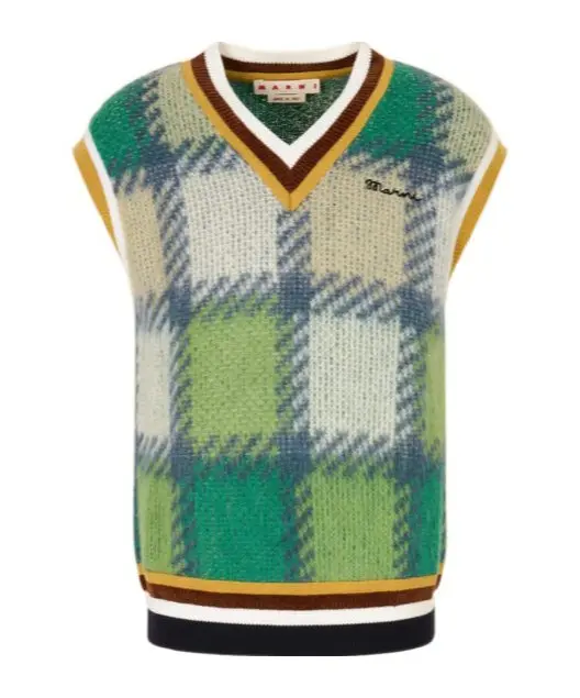 Marni Checked Mohair Vest