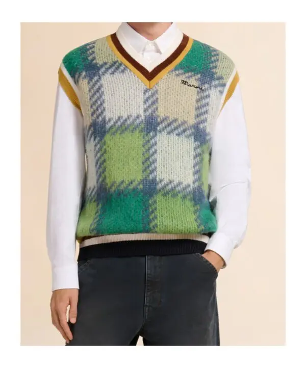 Marni Checked Mohair Vest
