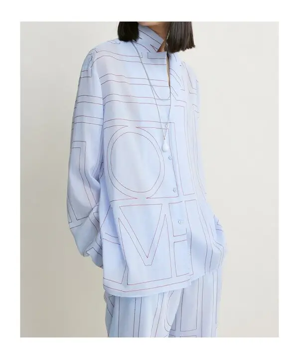 TOTEME Geometric Pattern Long Sleeve Shirt