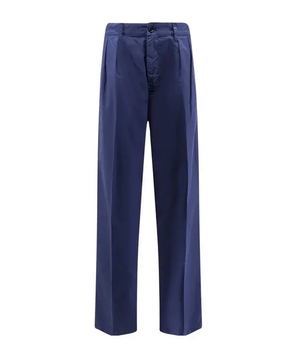 Aspesi Pleated Straight-leg Trousers - Blue