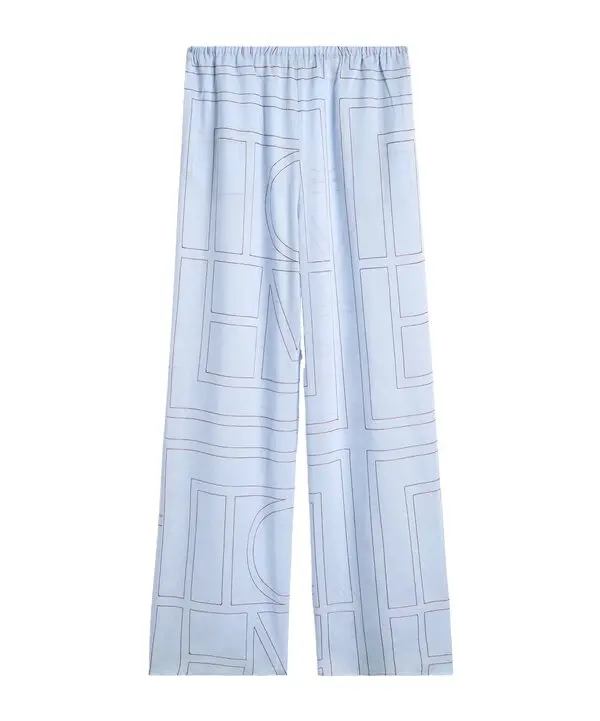 TOTEME Elastic Waist Pajama Pants - Sky-blue
