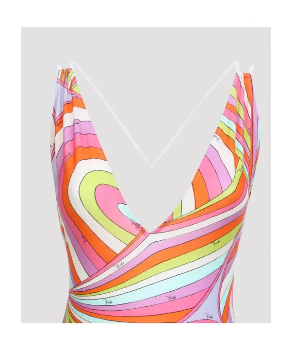 Emilio Pucci Printed Crossover Swimsuit - Multicolor