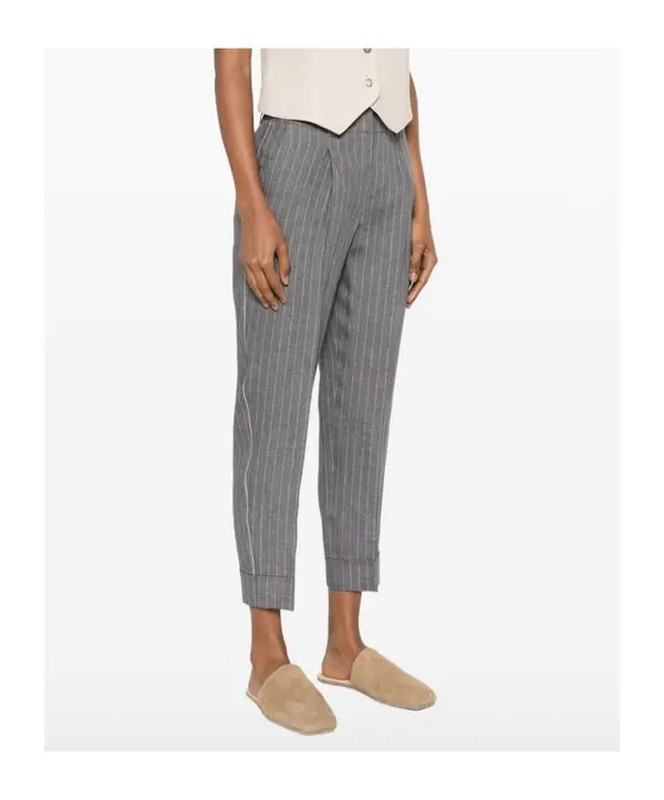 Peserico Pinstripe Pleated Trousers