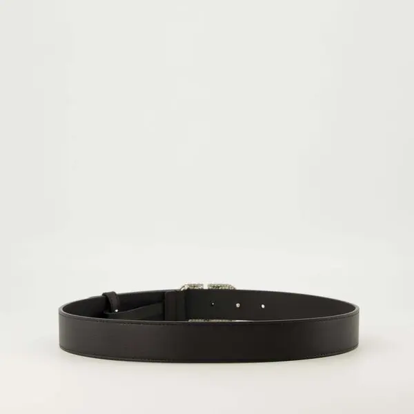 Valentino Garavani Vlogo Signature Embellished Leather Belt