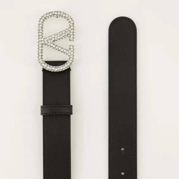 Valentino Garavani Vlogo Signature Embellished Leather Belt