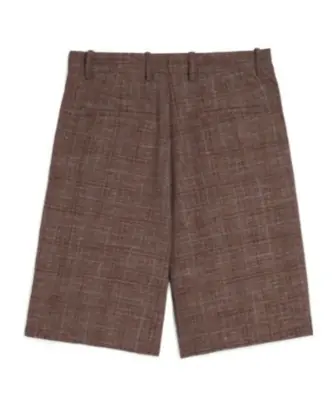 JIL SANDER Pleated Check Shorts