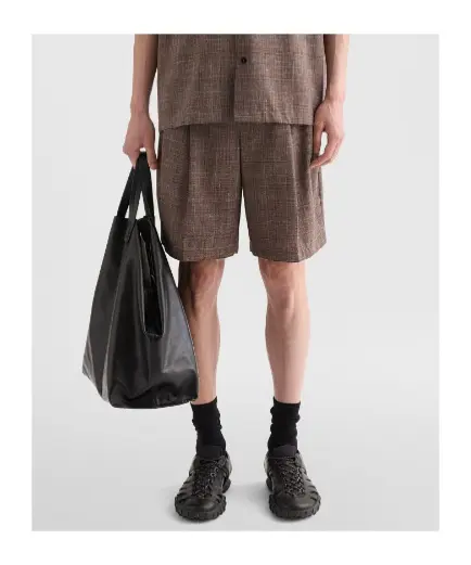 JIL SANDER Pleated Check Shorts