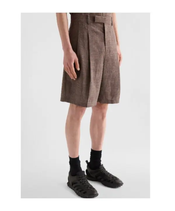 JIL SANDER Pleated Check Shorts