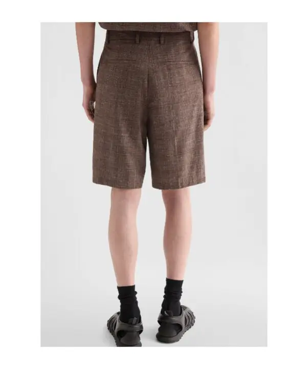 JIL SANDER Pleated Check Shorts