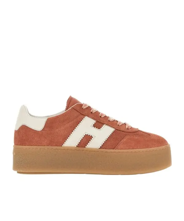 Hogan H698 Suede Platform Sneakers - Orange