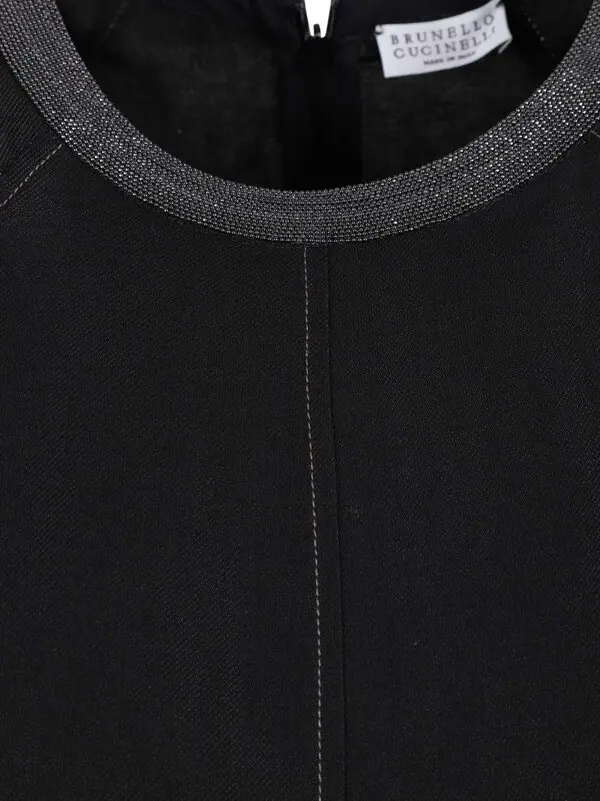 Brunello Cucinelli Short-sleeved Dress With Back Slit