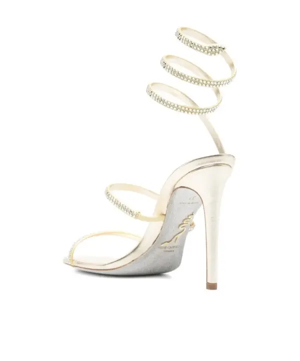 Rene Caovilla 105mm Cleo Spiral Heeled Sandals - Yellow