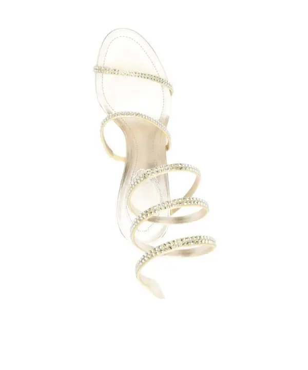 Rene Caovilla 105mm Cleo Spiral Heeled Sandals - Yellow