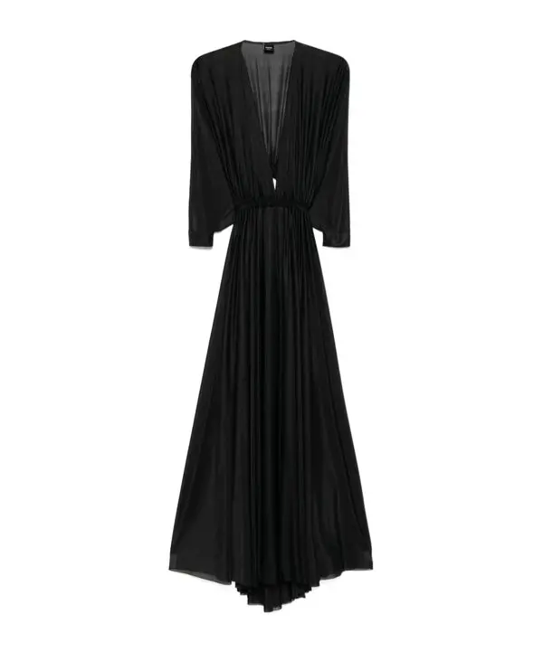 Pinko Maxi Dress With Deep V-neck And Cutout Detail
