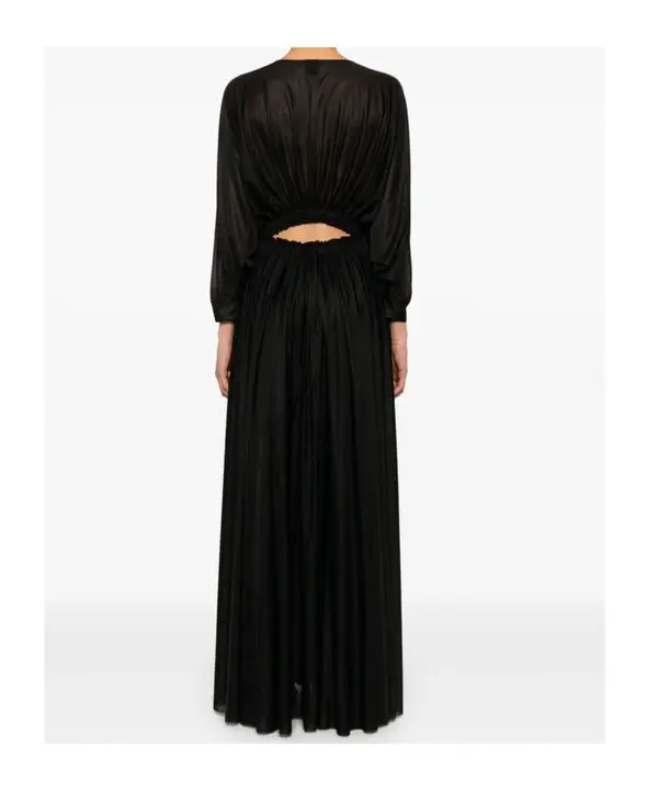 Pinko Maxi Dress With Deep V-neck And Cutout Detail