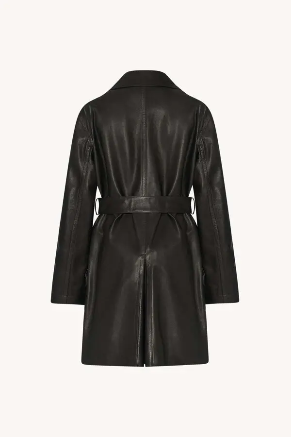 THE ROW Belted Leather Trench Coat